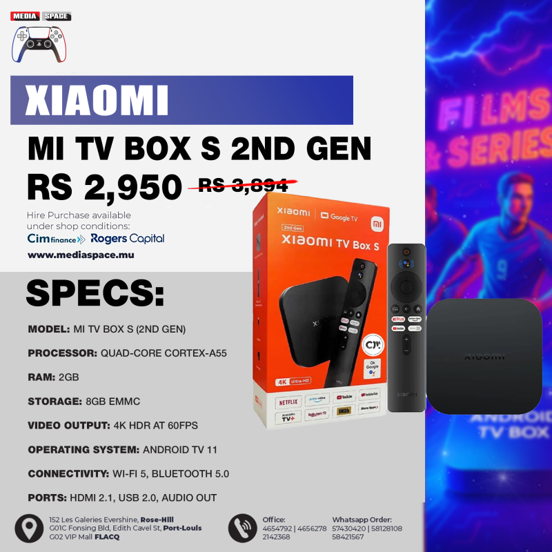 Xiaomi MiBox S 2nd gen android tv box streaming - MediaSpace