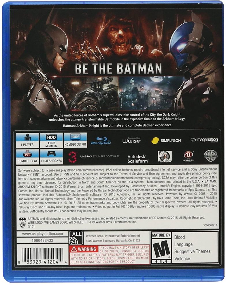 Batman Arkham Knight PlayStation 4 PS4 - MediaSpace