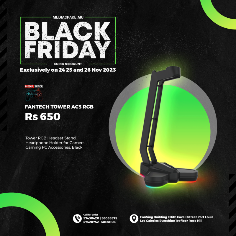 Fantech TOWER AC3001S RGB HEADSET STAND BLACK VERSION - MediaSpace