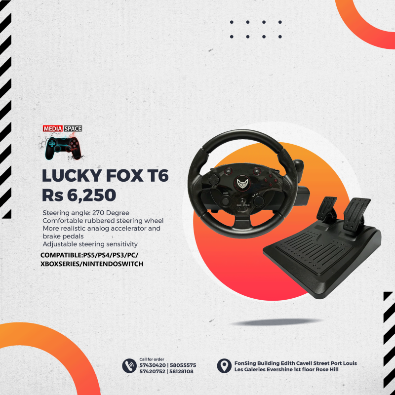 Lucky Fox Racing Wheel for NS , PC , PS4, PS5, Xbox Series X and XBox ...