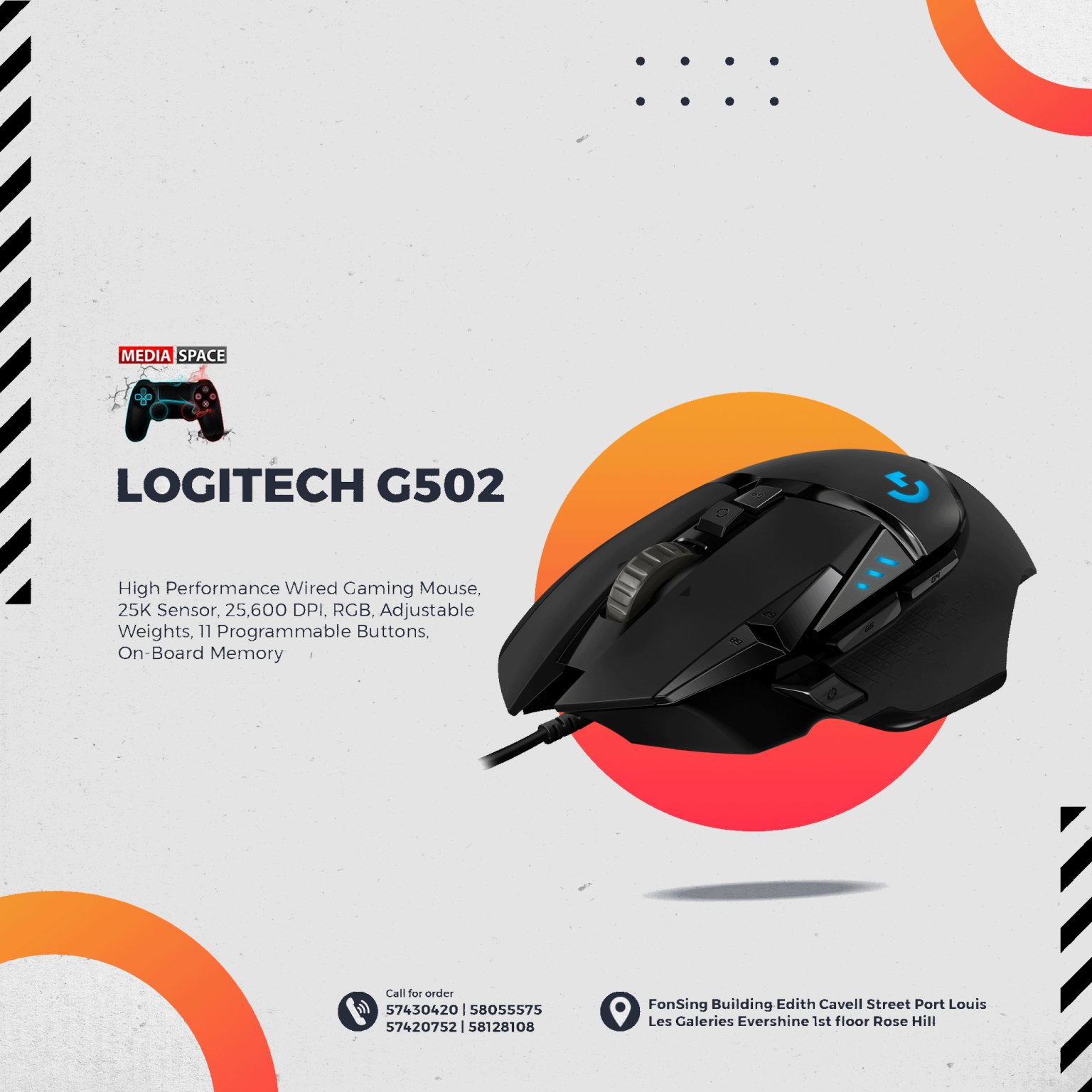 Logitech G502 HERO High Performance Wired Gaming Mouse, HERO 25K Sensor ...