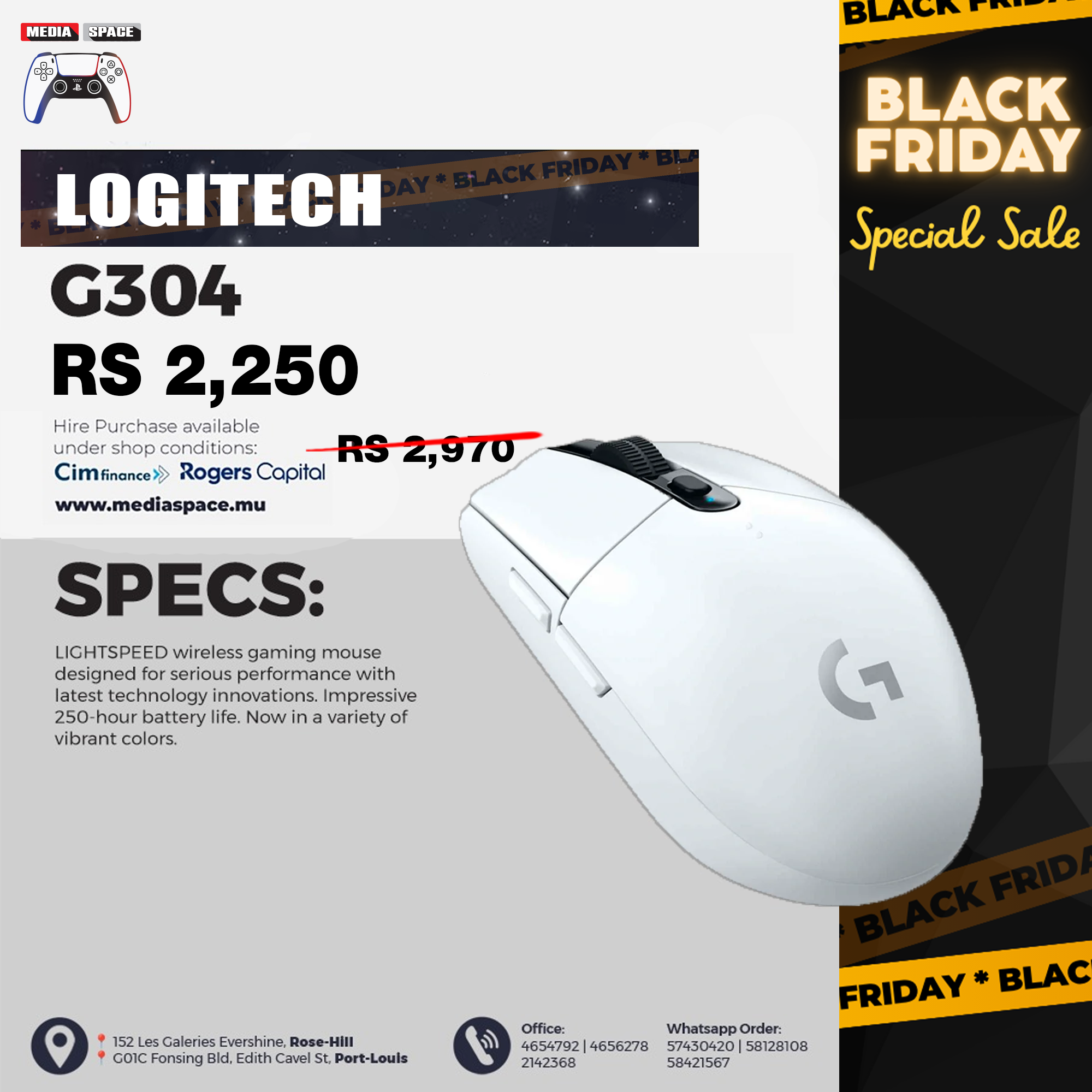 Logitech G304 Lightspeed Wireless Gaming Mouse, Hero Sensor, 12,000 DPI ...