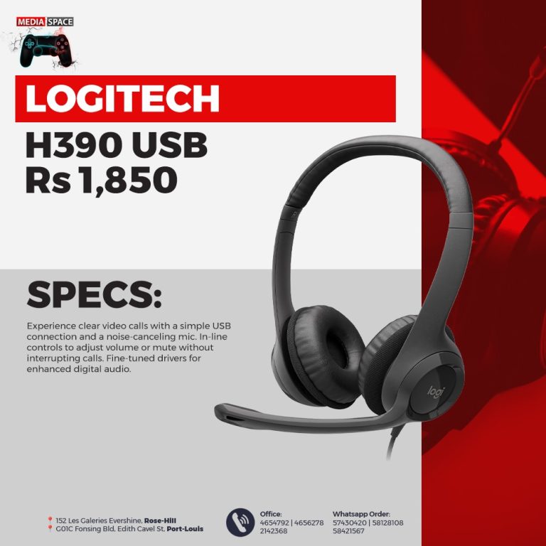 Logitech H390 USB Wired Headset Stereo Headphones with Noise-Cancelling ...