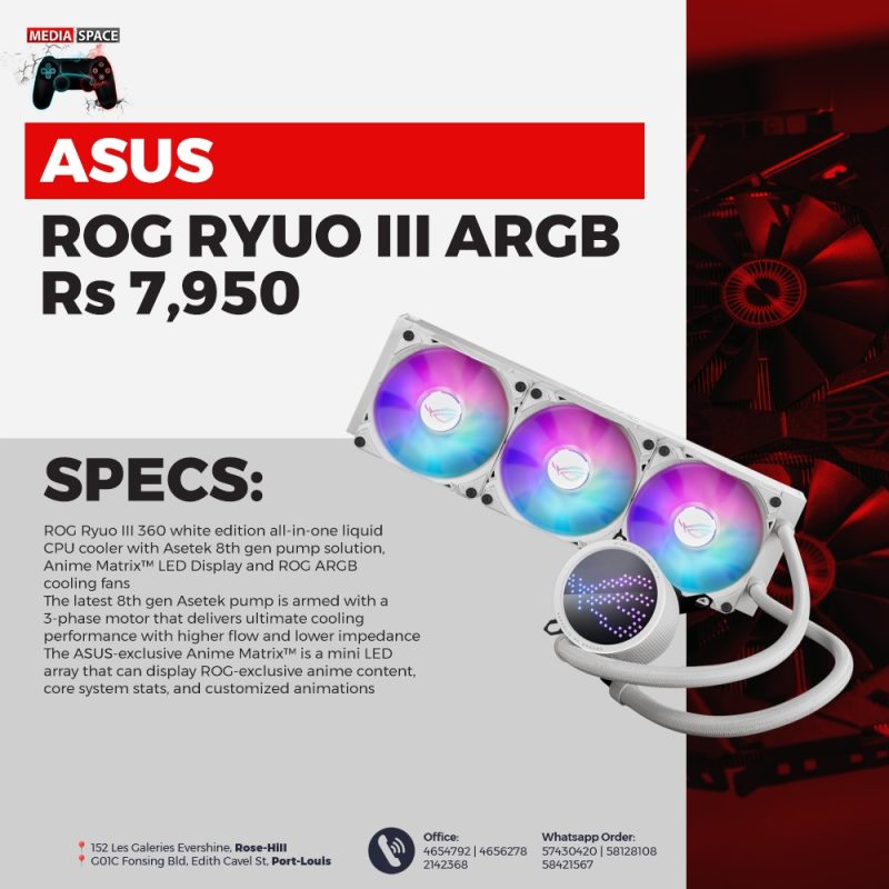 ASUS ROG RYUO III 360 ARGB White Edition All-in-one AIO Liquid CPU ...