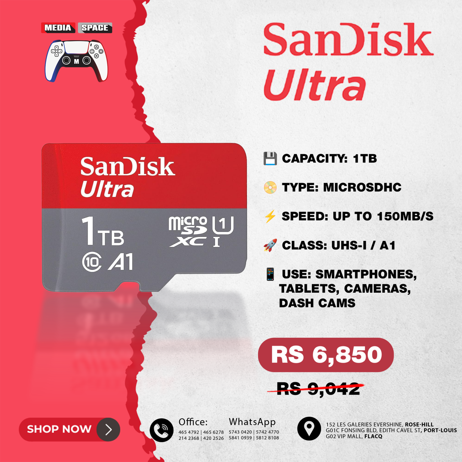Sandisk Ultra Micro SDXC Memory Card, C10 UHS-I - MediaSpace