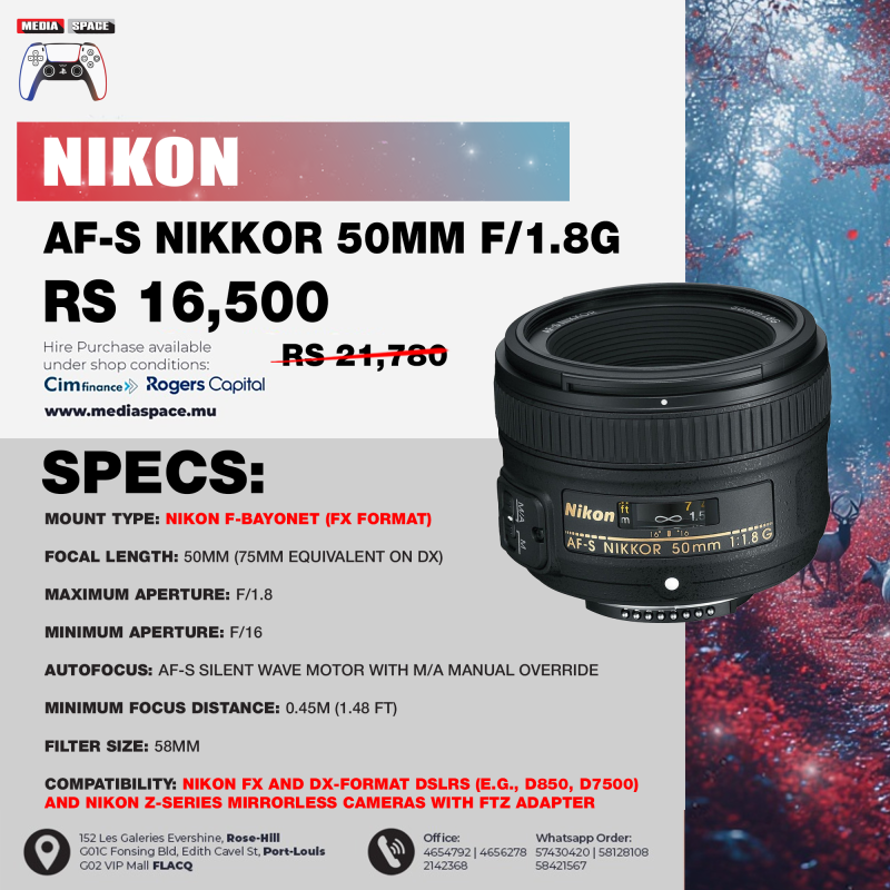 Nikon AF-S FX NIKKOR 50mm f/1.8G Lens with Auto Focus for Nikon DSLR ...