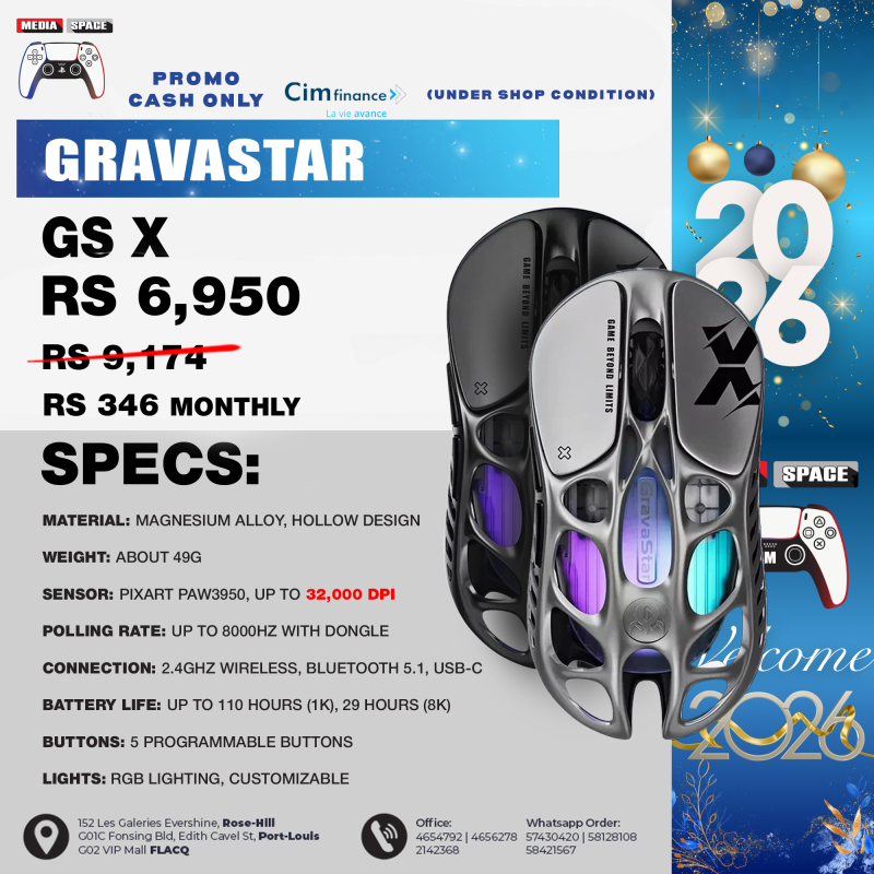 GravaStar Mercury GS X Pro Wireless Gaming Mouse, Come with 8K Dongle ...