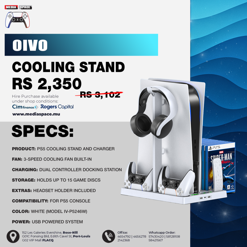 OIVO PS5 Vertical Cooling Charging Stand, 3 Levels of Wind Speed ...