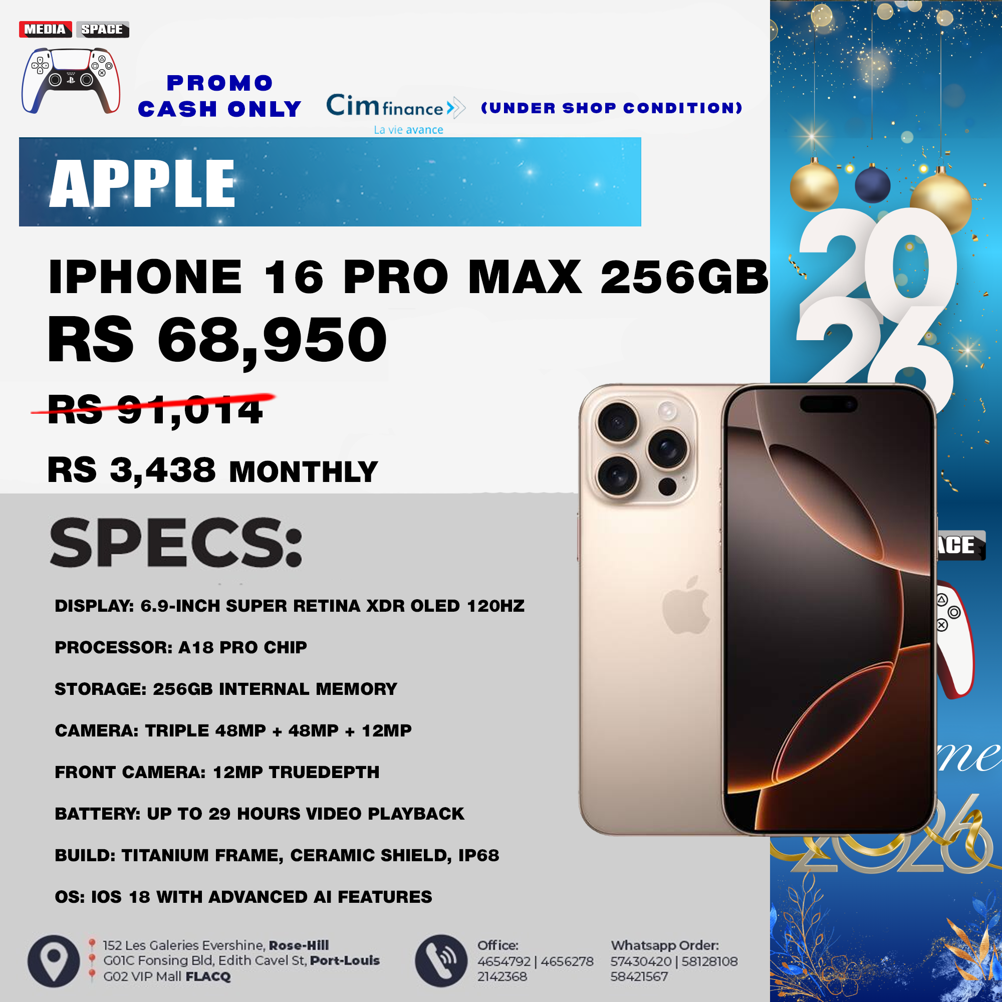 Apple iPhone 16 Pro Max 256 GB: 5G Mobile phone with Apple Intelligence ...