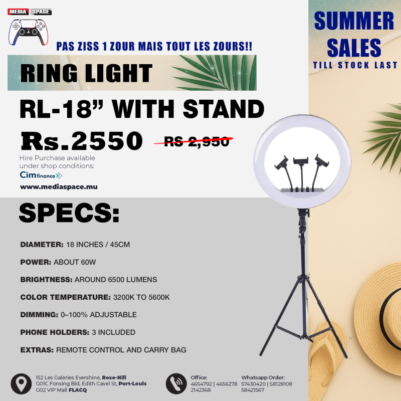 RL-18 LED Soft Ring Light with STAND, 3200K-5600K Color Temperature ...
