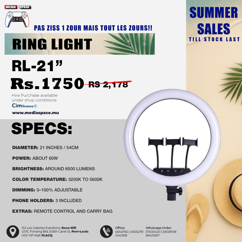 Rl-21 Inch Lighting Led Ring 54cm Led Soft Ring Light - MediaSpace