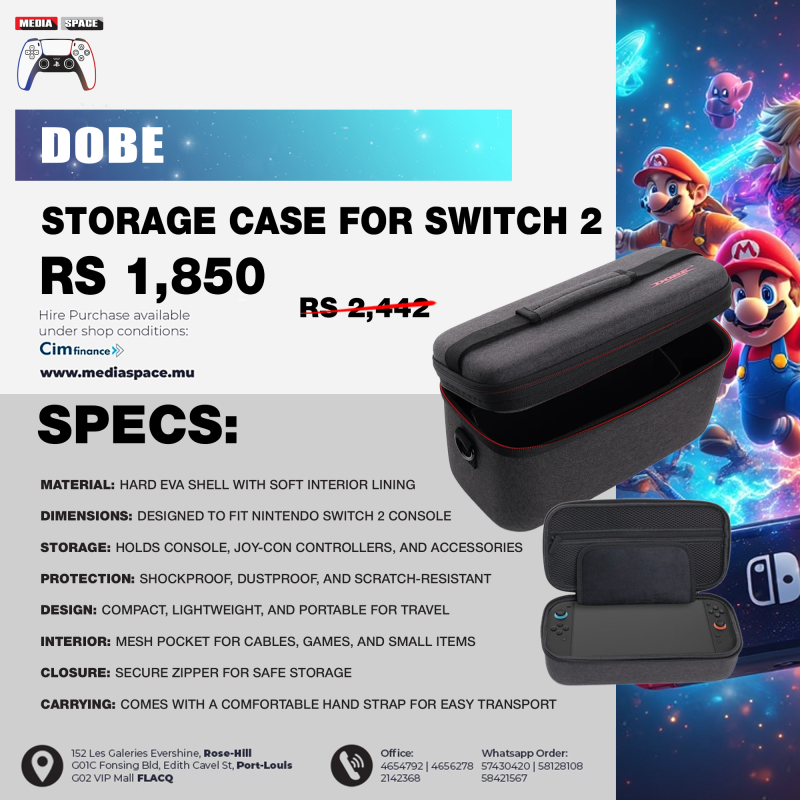 DOBE Nintendo Switch 2 Carrying Storage Case - MediaSpace