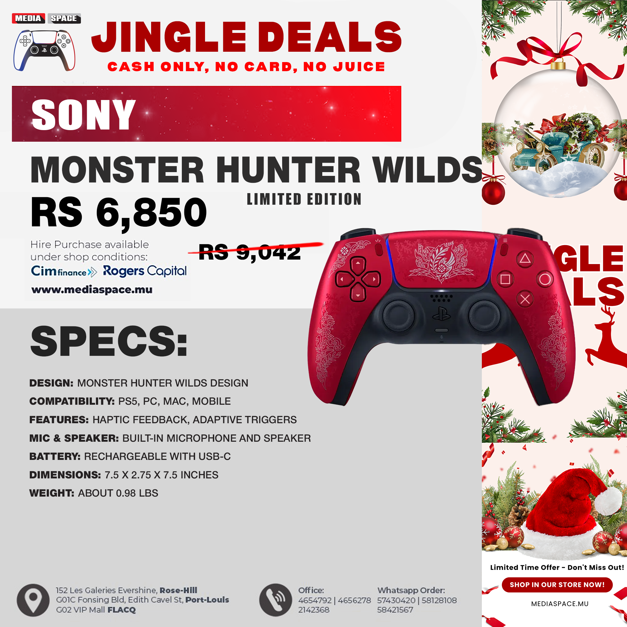 PlayStation Wireless DualSense Controller for PS5 - Monster Hunter ...