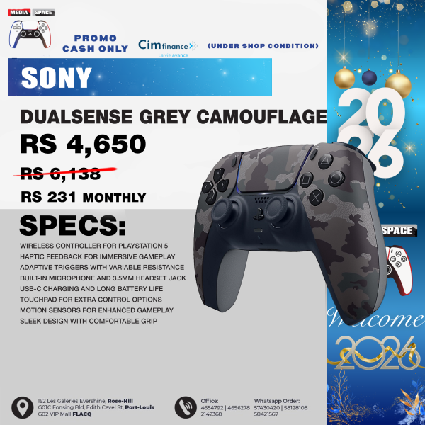Sony DualSense Wireless Controller – Gray Camouflage - MediaSpace