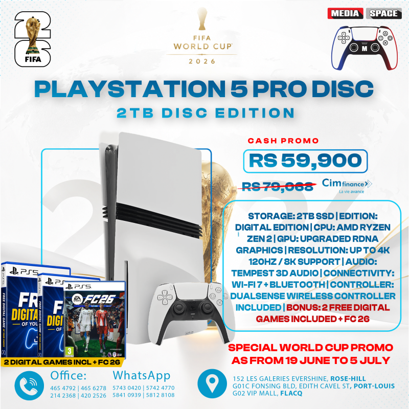 Sony PlayStation 5 PRO disc version (WITH 2 FREE DIGITAL GAMES ...